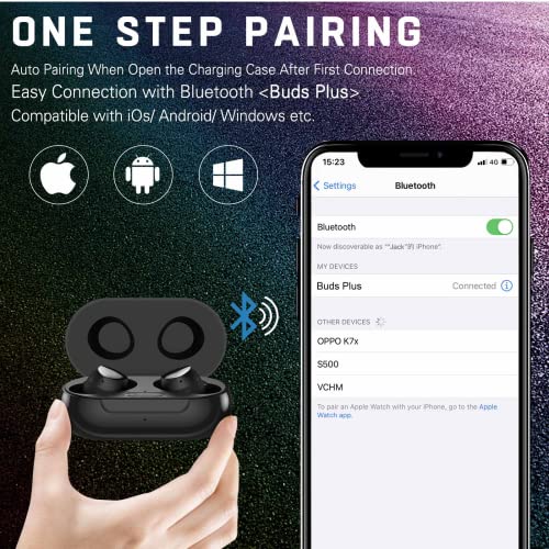 UrbanX Street Buds Plus for Google Pixel 6 - True Wireless Earbuds w/Hands Free Controls (Wireless Charging Case Included) - Black