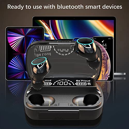 Wireless Bluetooth LED Power Display Headset - Wireless Mini Stereo Noise Cancellation Touch-Control in-Ear Earbuds with Charging Box for Running Outdoor Office Sports Working