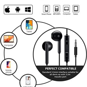 iPhone Wired Earbuds【2 Pack】 3.5mm iPhone Wired Headphones Noise Isolating Earphones Volume Control Built-in Microphone in-Ear Headset Compatible with iPhone 6s/6 Plus/SE/Samsung/Android /MP3/MP4