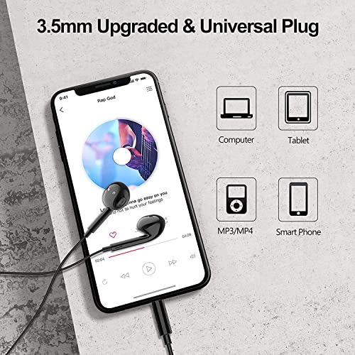 iPhone Wired Earbuds【2 Pack】 3.5mm iPhone Wired Headphones Noise Isolating Earphones Volume Control Built-in Microphone in-Ear Headset Compatible with iPhone 6s/6 Plus/SE/Samsung/Android /MP3/MP4