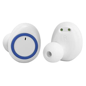 True Wireless Earbuds Bluetooth Headphones,Stereo Bluetooth 5.0 Headset with Wireless Charging Case,Touch Control Design,for Sport Work Travel Home Office(White Blue)