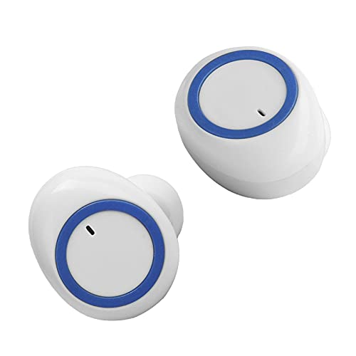 True Wireless Earbuds Bluetooth Headphones,Stereo Bluetooth 5.0 Headset with Wireless Charging Case,Touch Control Design,for Sport Work Travel Home Office(White Blue)