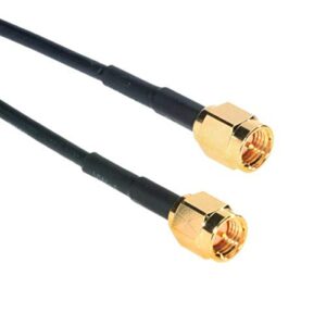 amphenol co-174smax200-004 black rg174 sma coaxial cable, 50 ohm, sma male to sma male, 4′