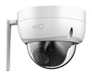 oco pro dome v2 wifi weatherproof and vandal-proof security camera with micro sd card and cloud storage – 1080p day/night outdoor/indoor ip surveillance system with remote monitoring