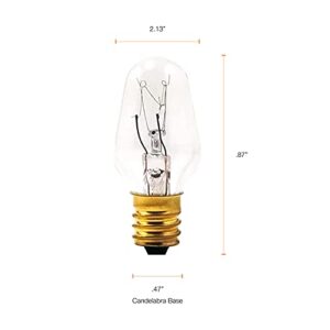 SYLVANIA Incandescent Light Bulb, C7, 4W, Candelabra Base, 15 Lumens, 2850K, Non-Dimmable, Clear, Soft White - 4 Pack (13549)