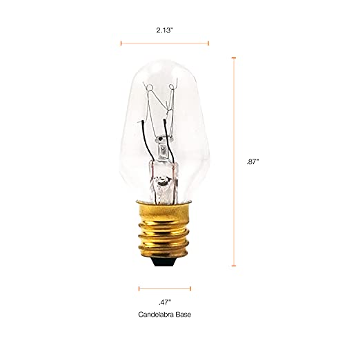 SYLVANIA Incandescent Light Bulb, C7, 4W, Candelabra Base, 15 Lumens, 2850K, Non-Dimmable, Clear, Soft White - 4 Pack (13549)