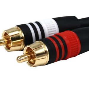 Monoprice Premier Series XLR Male to XLR Female - 1.5ft - Black - Gold Plated | 16AWG Copper Wire Conductors [Microphone & Interconnect] & 1.5ft Premium 2 RCA Plug/2 RCA Plug M/M 22AWG Cable - Black