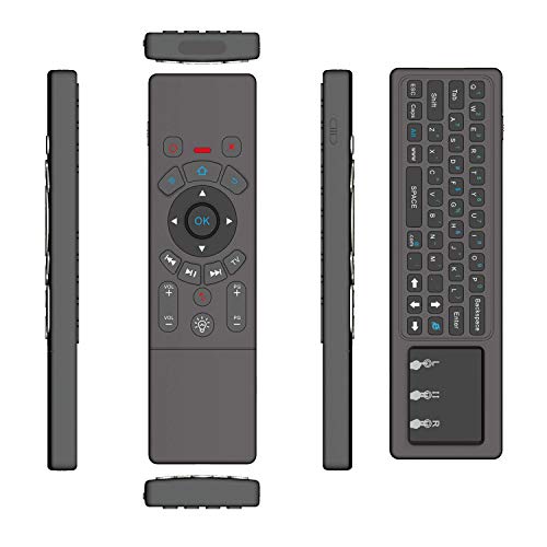 ILEBYGO Air Mouse for Android tv Box, Rechargeable Mini Wireless Keyboard and Air Remote Control Touchpad with RGB Backlit T6 for Android TV Box, PC, Projector, HTPC etc.