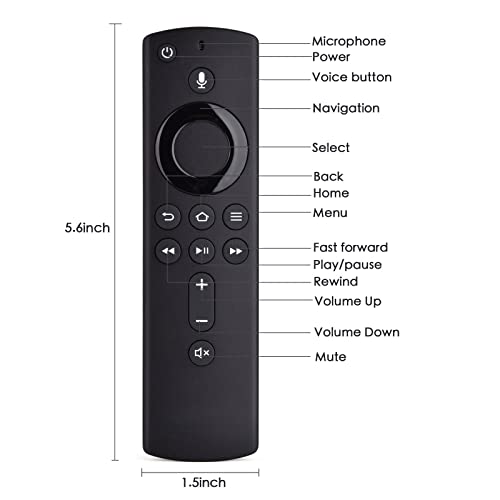 Replacement Voice Remote Control (2nd GEN) L5B83H with Power and Volume Control fit for Amazon 2nd Gen Fire TV Cube and Fire TV Stick,1st Gen Fire TV Cube, Fire TV Stick 4K, and 3rd Gen Amazon Fire TV