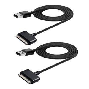 eluugie 2 packs 6ft replacement usb data charging cable for barnes and noble nook hd hd plus tablet 7″ 9″ nook hd usb charging cable barnes and noble nook charger cord (6ft)