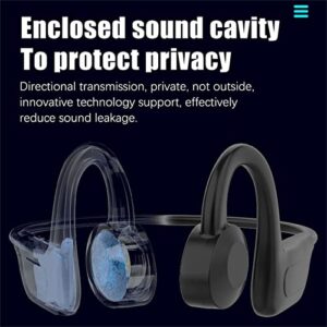 Bzdzmqm Wireless Bluetooth Headset Bone Conduction Headset,IP67 Waterproof Sweatproof Sports Headset Business Headset Ear Hook Gaming Earbuds Long Distance Connection Headset Fast Charging