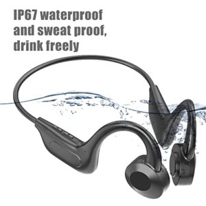 Bzdzmqm Wireless Bluetooth Headset Bone Conduction Headset,IP67 Waterproof Sweatproof Sports Headset Business Headset Ear Hook Gaming Earbuds Long Distance Connection Headset Fast Charging