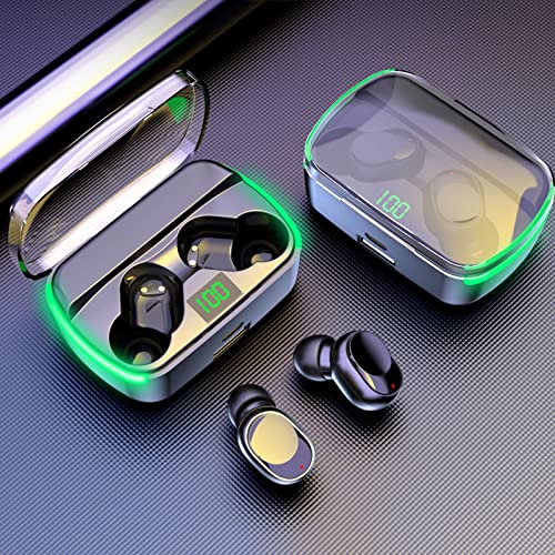 Wireless Bluetooth 5.3 Digital Display Earphones - Noise Cancellation HiFi Sound Cool Breathing Light Stereo in-Ear Light-Weight Touch-Control Headset with Charging Box for Sport