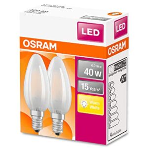 OSRAM LED lamp / Base: E14 / Warm White / 2700 K / 4 W / Replacement for 40 W Incandescent Bulb / Frosted / LED Retrofit Classic B [Energy Efficiency Class A++] / Pack of 10