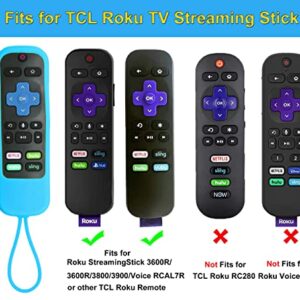 TOKERSE Glow Remote Cover for Roku Steaming Stick/Voice/Express/Premiere Remote - Silicone Case Cover for TCL Hisense Roku TV Smart TV Remote Control Replacement Cover Case Glow in The Dark - GlowBlue