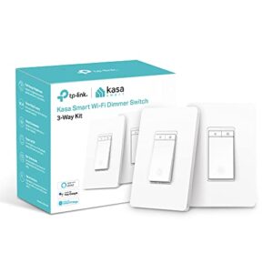 kasa smart 3 way dimmer switch kit, dimmable light switch compatible with alexa, google assistant and smartthings, neutral wire needed, 2.4ghz, etl certified, no hub required (ks230 kit) , white