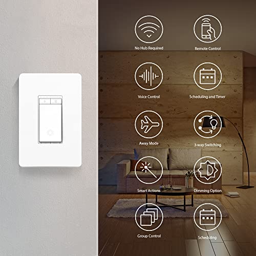 Kasa Smart 3 Way Dimmer Switch KIT, Dimmable Light Switch Compatible with Alexa, Google Assistant and SmartThings, Neutral Wire Needed, 2.4GHz, ETL Certified, No Hub Required (KS230 KIT) , White