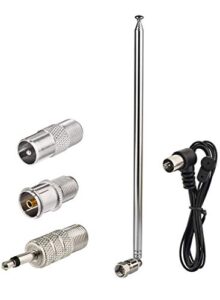 superbat telescopic fm antenna for stereo receiver indoor, fm radio antenna 75 ohm unbal for yamaha onkyo denon table top home theater receiver radio receiver antenna tuner