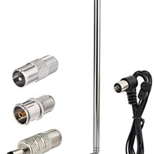 Superbat Telescopic FM Antenna for Stereo Receiver Indoor, FM Radio Antenna 75 Ohm UNBAL for Yamaha Onkyo Denon Table Top Home Theater Receiver Radio Receiver Antenna Tuner