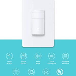 Kasa Smart Motion Sensor Switch, Single Pole, Needs Neutral Wire, 2.4GHz Wi-Fi Light Switch, Works with Alexa & Google Assistant, UL Certified, No Hub Required(KS200MP2),White,2-Pack