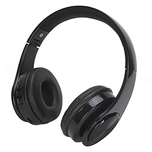 Bluetooth Headphones, Over Ear Wireless Bluetooth 5.0 Foldable Hi-Fi Stereo Bass Headphones with Microphone Gaming Headsets for Cell Phones, TV, PC and Traveling.(Black)