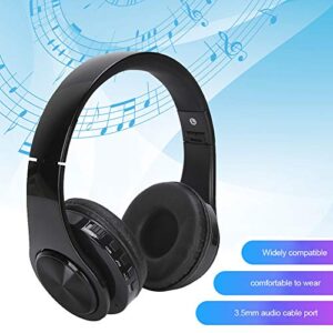 Bluetooth Headphones, Over Ear Wireless Bluetooth 5.0 Foldable Hi-Fi Stereo Bass Headphones with Microphone Gaming Headsets for Cell Phones, TV, PC and Traveling.(Black)