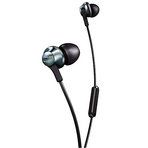 Philips Audio PRO6105 Wired Earbuds, Headphone with Mic, Hi-Res Audio, Lightweight, Comfortable Fit - Black (PRO6105BK/00)