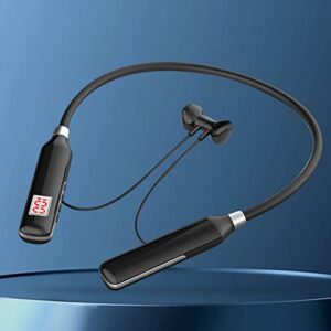 Fashion HiFi Bluetooth Headset, Card Subwoofer Gaming Sports Listening Song Dual-Mode Neck-Mounted Headset with Power Digital Display Screen