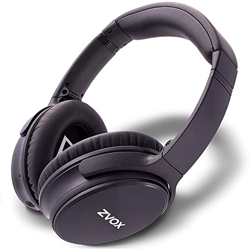 ZVOX Noise Cancelling Headphones - Over Ear Bluetooth Headphones with AccuVoice Technology, Wireless Headphones with Microphone,AV50 Wireless Over The Ear Headphones, Hi-Res Audio & Deep Bass - Black