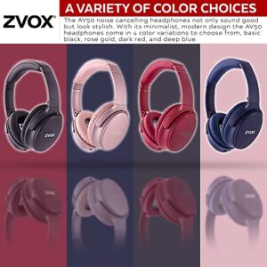 ZVOX Noise Cancelling Headphones - Over Ear Bluetooth Headphones with AccuVoice Technology, Wireless Headphones with Microphone,AV50 Wireless Over The Ear Headphones, Hi-Res Audio & Deep Bass - Black