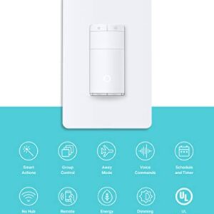 Kasa Smart Motion Sensor Switch, Dimmer Light Switch, Single Pole, Needs Neutral Wire, 2.4GHz Wi-Fi, Compatible with Alexa & Google Assistant, UL Certified, No Hub Required(ES20MP2) White 2-Pack