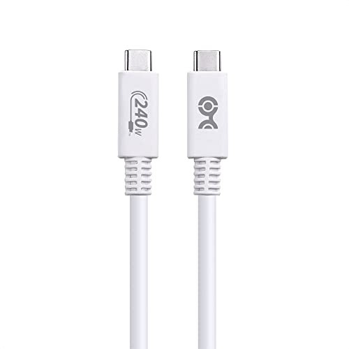 Cable Matters [USB-IF Certified] 240W USB C Cable 6.6 ft for MacBook Pro, Dell XPS (USB C Charger Cable, 140W USB C Cable, USB C Charging Cable) with Power Delivery 3.1 in White (USB 2.0, No Video)