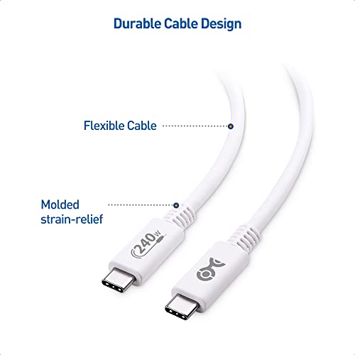 Cable Matters [USB-IF Certified] 240W USB C Cable 6.6 ft for MacBook Pro, Dell XPS (USB C Charger Cable, 140W USB C Cable, USB C Charging Cable) with Power Delivery 3.1 in White (USB 2.0, No Video)