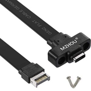 MZHOU USB 3.1 Type C Front Panel Header Extension Cable 57 cm, USB 3.1 Type E to USB 3.1 Type C Cable,Gen 2,Speed up to 10 Gbps Internal Adapter Cable,with Mount Screw (22.5 in)