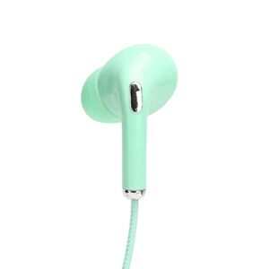 3.5mm Wired Earphone with Microphone Earbud Headphone in-Ear Earphone for Sports(Green)