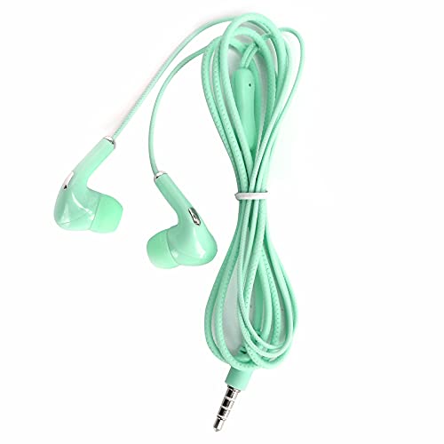 3.5mm Wired Earphone with Microphone Earbud Headphone in-Ear Earphone for Sports(Green)