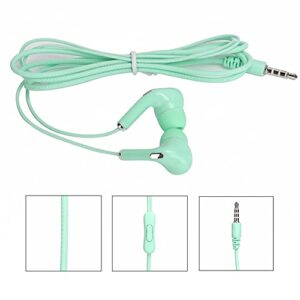 3.5mm Wired Earphone with Microphone Earbud Headphone in-Ear Earphone for Sports(Green)