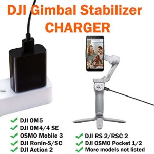 5FT USB C Gimbal Stabilizer Charger Cable for DJI OM5, OM4, OM4 SE, DJI OSMO Mobile 3, Ronin-SC, Ronin-S, RS 2, RSC 2, OSMO pocket 2, Action 2, FPV Remote Control, Phone Stabilizer Charging Power Cord