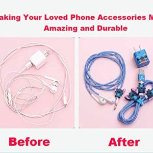 [2022 Advanced Styles]DIY Protector Stitch Set,Data Cable USB Charger Data Line Earphone Wire Saver Protector Compatible for iPhone 11 Pro Max XS XR X 7 8 Plus iPad iPod Series (Stitch)