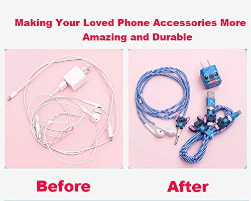 [2022 Advanced Styles]DIY Protector Stitch Set,Data Cable USB Charger Data Line Earphone Wire Saver Protector Compatible for iPhone 11 Pro Max XS XR X 7 8 Plus iPad iPod Series (Stitch)