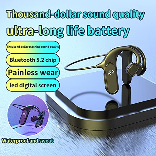 Headphones Conduction Headset Open Ear Headphones Bluetooth 5.2 Sports Wireless Earphones with Built-in Mic, Sweat Resistant Earbuds for Running Cycling Driving Hiking