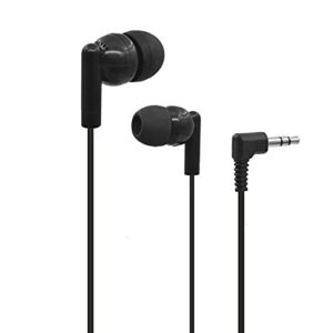 gaweb mini wired in ear earphones l shaped 3.5mm earbud headphones moving coil earbud headphone for cellphone, laptop, pc black