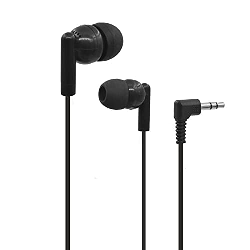 Gaweb Mini Wired in Ear Earphones L Shaped 3.5mm Earbud Headphones Moving Coil Earbud Headphone for Cellphone, Laptop, PC Black