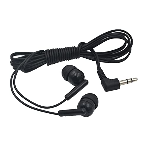 Gaweb Mini Wired in Ear Earphones L Shaped 3.5mm Earbud Headphones Moving Coil Earbud Headphone for Cellphone, Laptop, PC Black