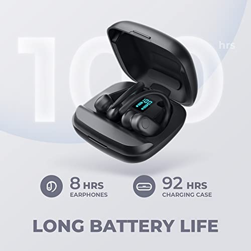 Wireless Earbuds Bluetooth, 100H Playtime Bluetooth 5.2 Button Control Waterproof Ture Wireless Bluetooth Earbuds with LED Digital Display Mic Earphone in-Ear for iPhone Android