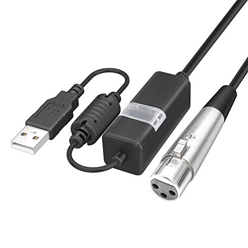 USB Microphone Cable, ANDTOBO USB to XLR Female Mic Link Converter Cable Adapter - 10 Feet