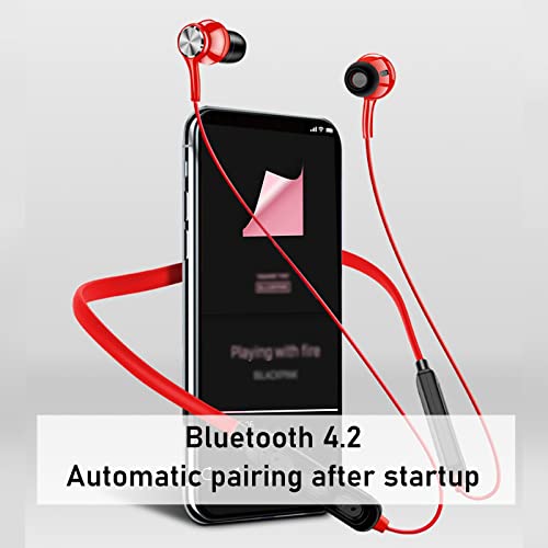 Neckband Bluetooth Headphones,HD Stereo Wireless Sports Earphones,Around Neck Bluetooth Headphones Noise Cancelling Mic,Magnetic Attraction