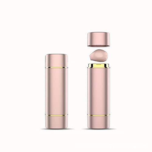 Loluka Small Lipstick Invisible Bluetooth Earbuds HiFi Sound Waterproof Earpiece Stereo Wireless Headset for Android iOS Pink