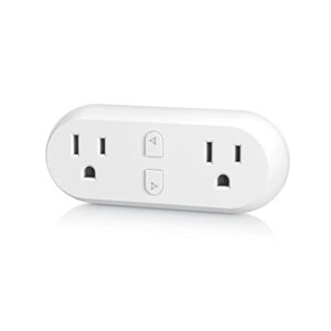 hbn wifi heavy duty dual outlet smart plug with individual control, no hub requiredwhite, compatible with alexa and google assistant, 2.4 ghz network only