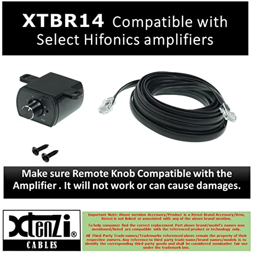 Xtenzi Bass Gain Volume Knob Control Remote XTBR14 Compatible with Hifonics Amplifiers HFR-3